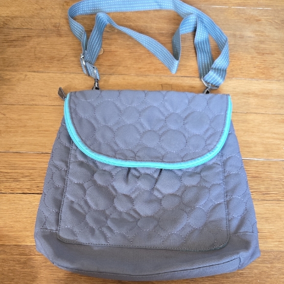 thirty-one | Bags | Thirtyone Quilted Gray And Blue Crossbody Bag With ...